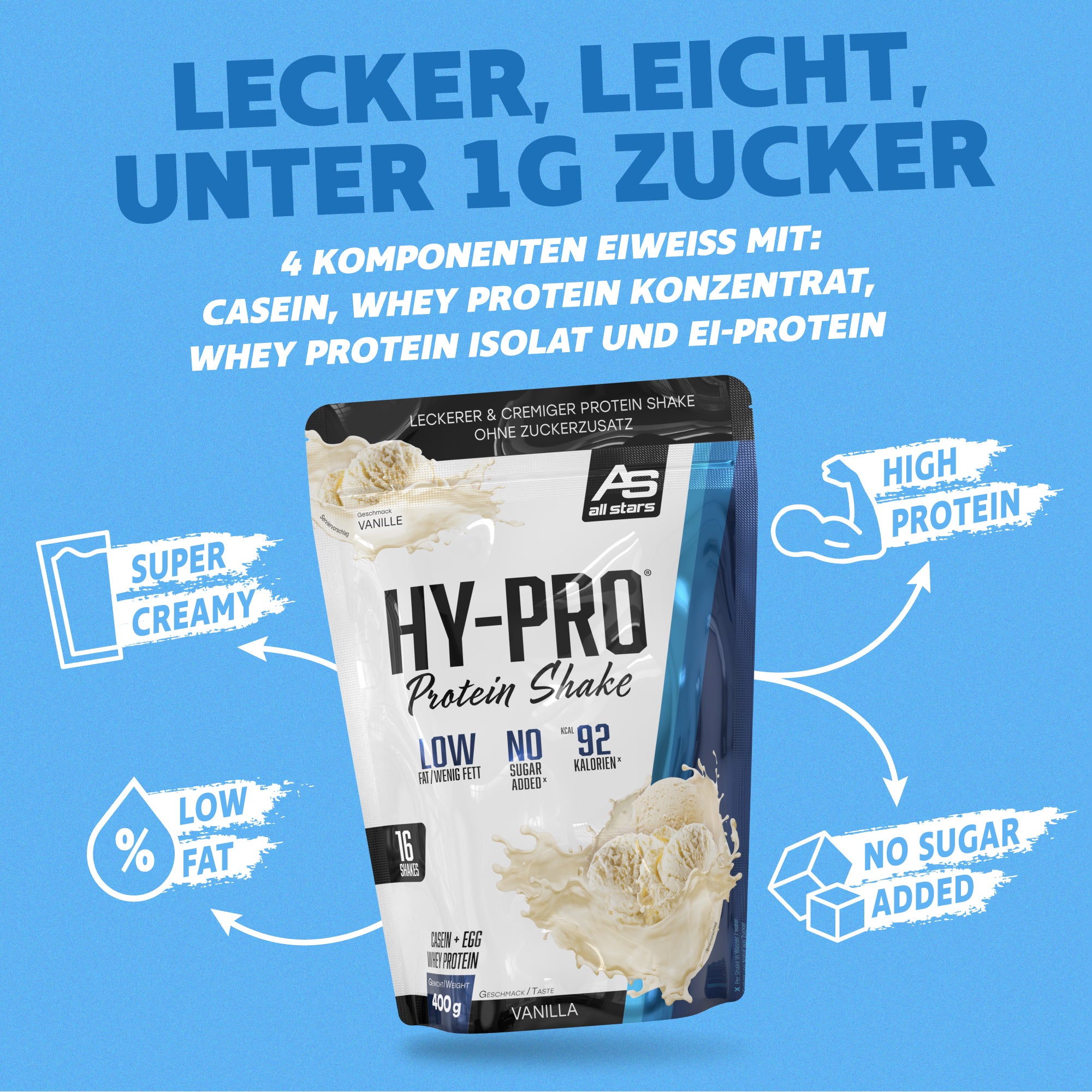 ALL STARS HY-PRO Protein Pulver - viele Geschmäcker wenig Carbs